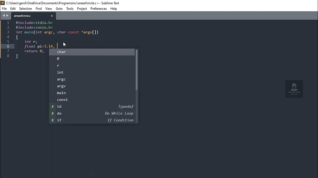Area Of A Circle In C Program Find Area Of Circle With Radius Youtube