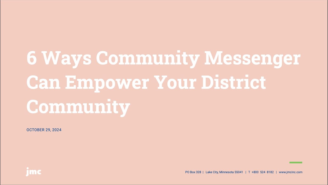6 Ways Community Messenger Can Empower Your District Community - YouTube