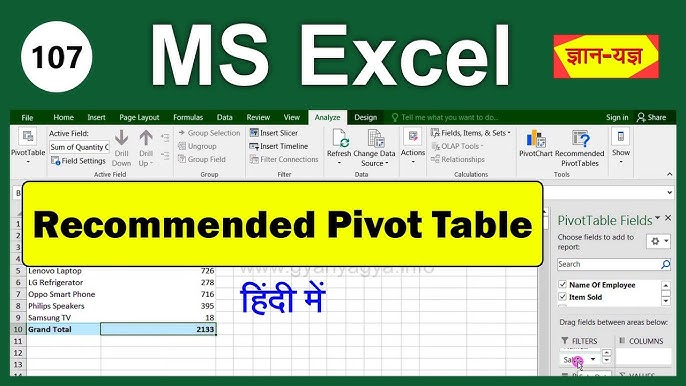 How To Use Pivot Table In Ms Excel Hindi | Cabinets Matttroy