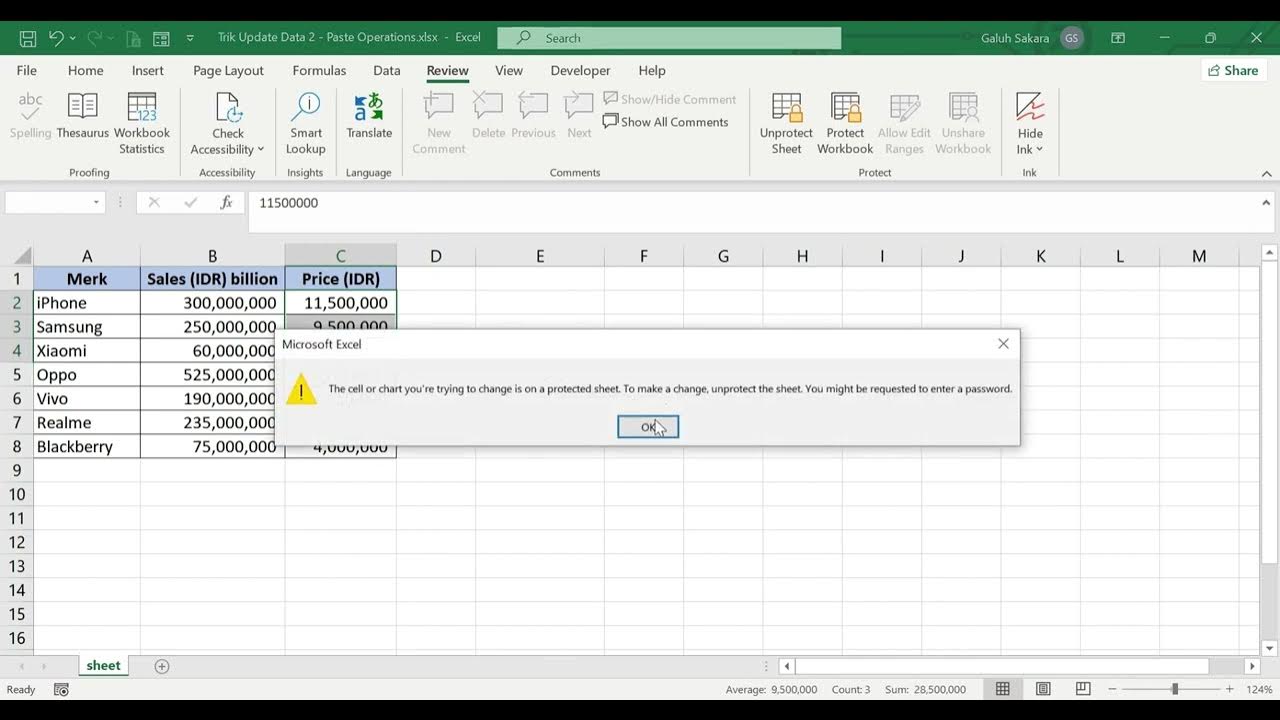 learn excel online - protect sheet in excel - YouTube