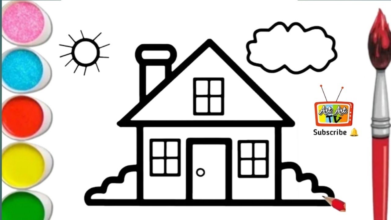 House Drawing|Draw a Simple house step by step easy|Art Art TV - YouTube