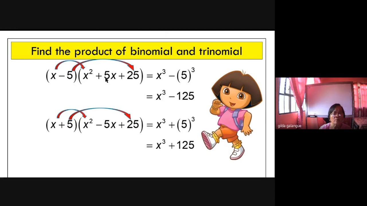PRODUCT OF BINOMIAL AND A TRINOMIAL - YouTube
