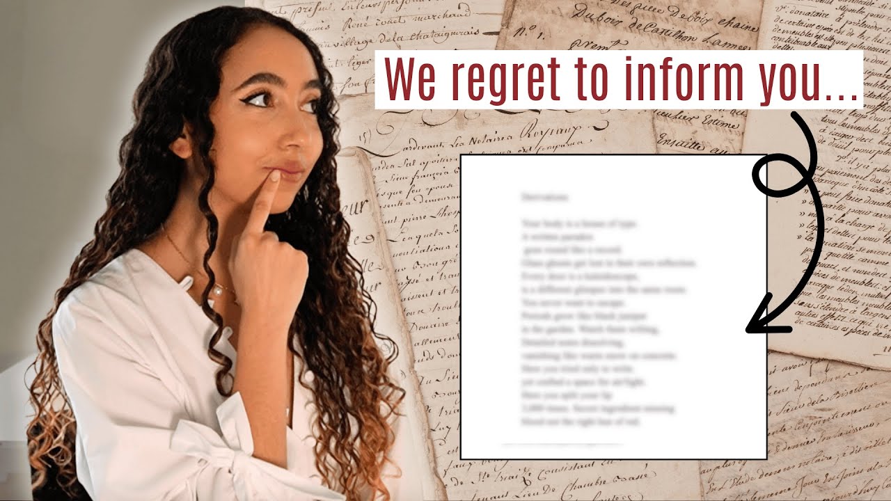 I Wrote A Poem Using ONLY Words From My Rejection Letters... - YouTube