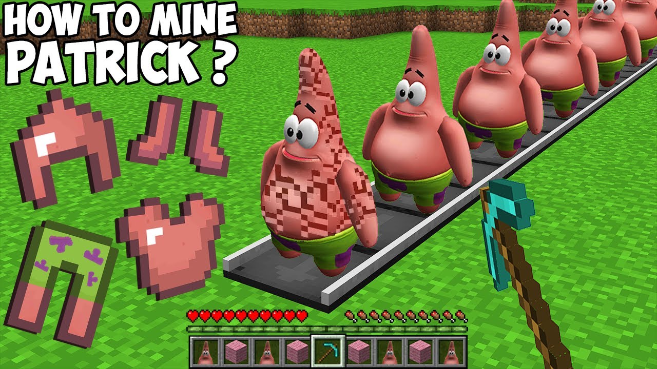 How to MINE PATRICK AND GET RAREST ARMOR in Minecraft ? SUPER SECRET PATRICK ARMOR ! - YouTube