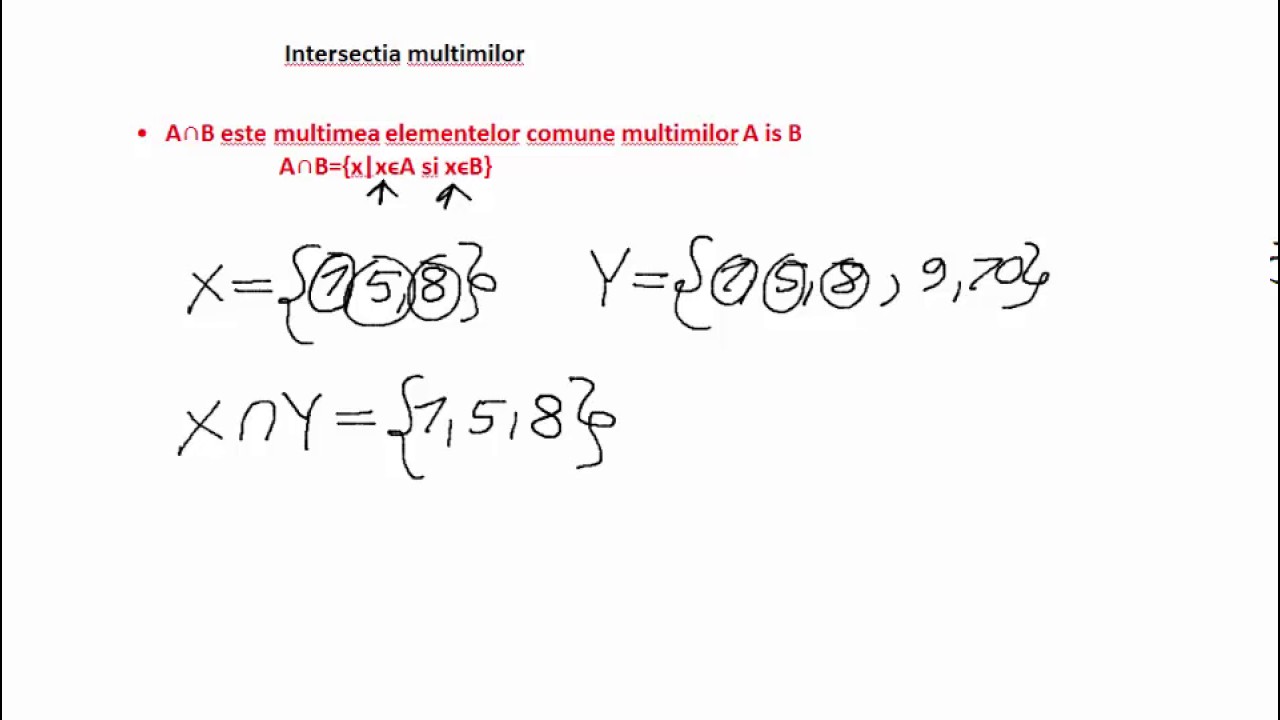 Intersectia multimilor.Reuniunea multimilor.Diferenta multimilor - YouTube