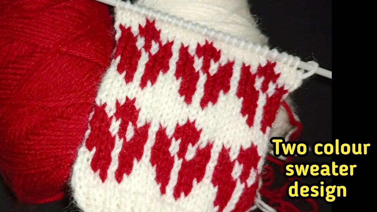 Knitting Graph Pattern #266 | Ladies Sweater design two colour - YouTube
