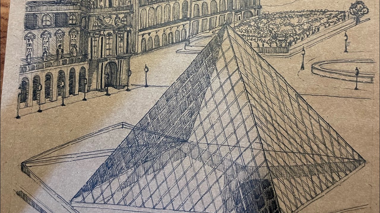 Sketch with me How to draw the Louvre Museum in Paris#sketch #drawing ...