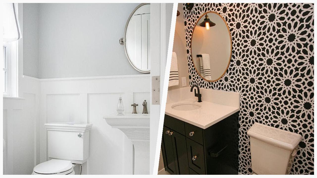 75 Mosaic Tile Floor Powder Room With Gray Walls Design Ideas You'll ...