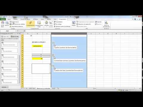 Botones y controles que se pueden inserta sobre una hoja de Excel - YouTube