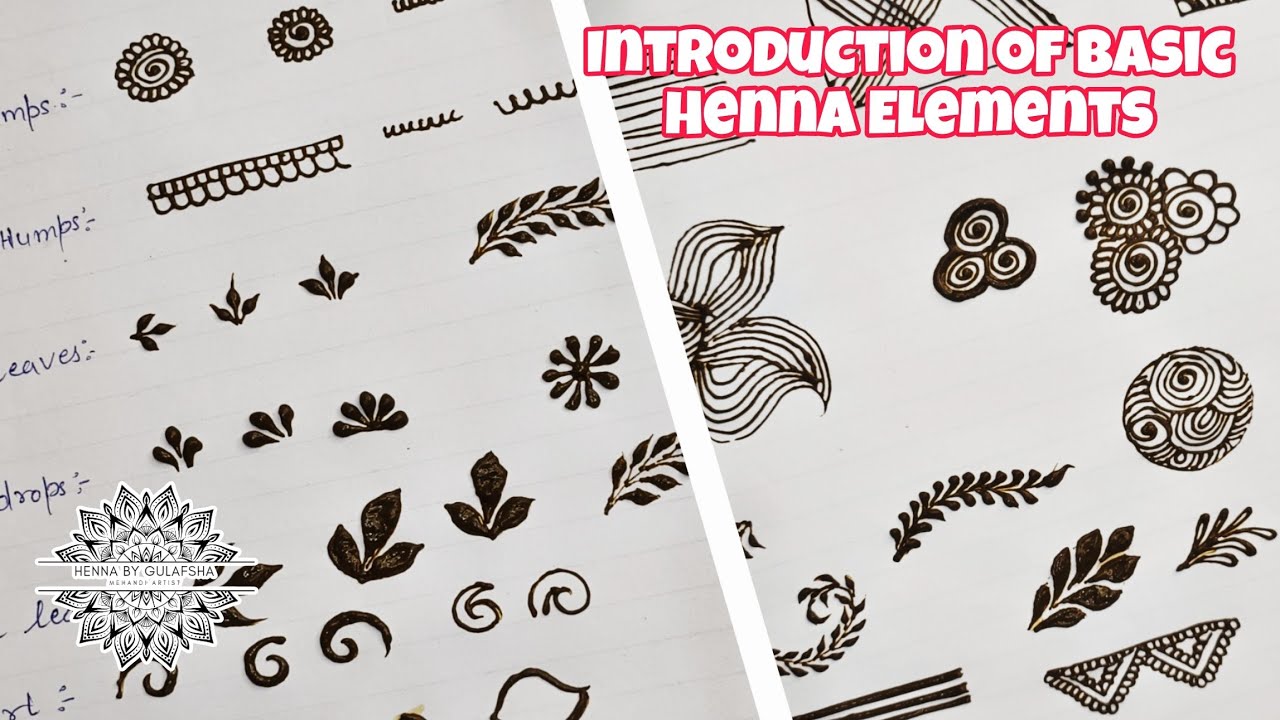 Basic Mehndi Elements for Beginners/Introduction of Basic Henna ...