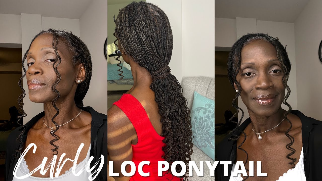 EASY LONG LOCS STYLE | Curly Ponytail - YouTube