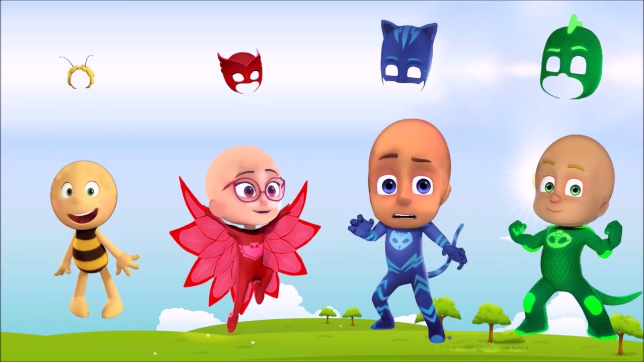 Pj Masks Wrong Hair to Learn Colors for Kids - YouTube