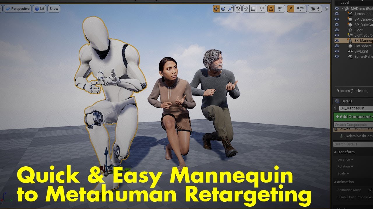 Quick And Easy Mannequin To Metahuman Retargeting Youtube