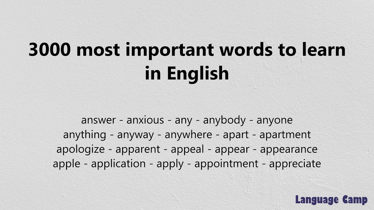 《101 To 120》3000 most important words to learn in English with ...
