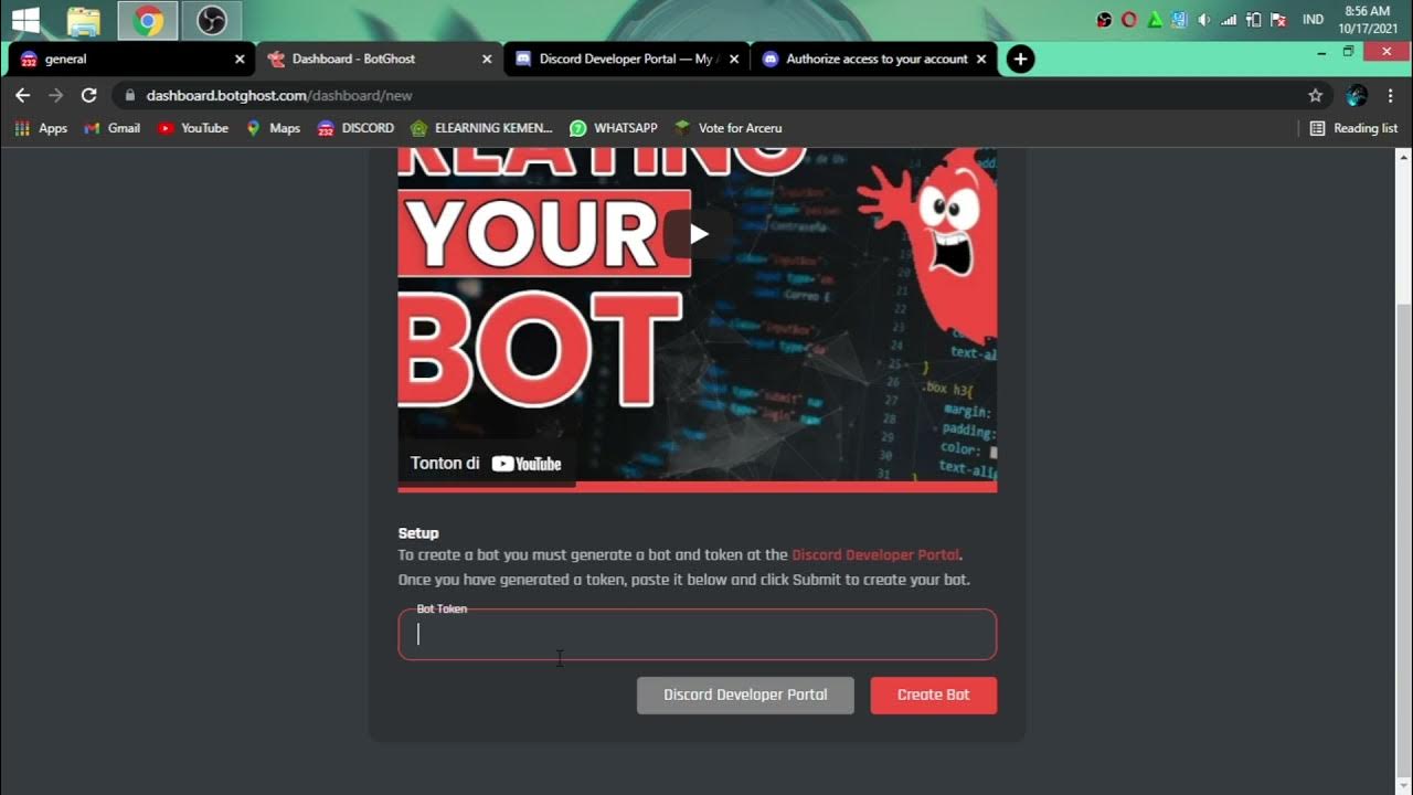 CARA MEMBUAT BOT DISCORD MENGGUNAKAN BOTGHOST - YouTube
