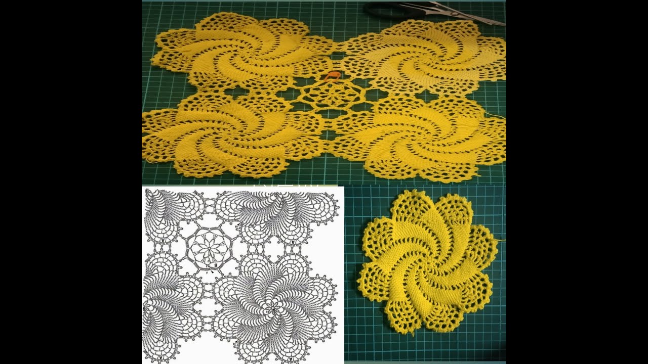 Tutorial Crochet A Circular Flower Pattern Tablecover - YouTube