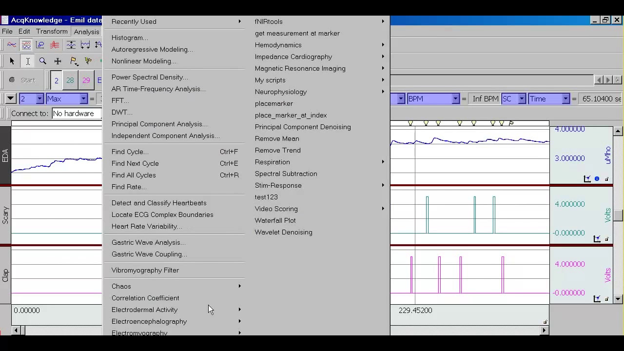 BIOPAC AcqKnowledge：EDA SCR事件相關分析 - YouTube