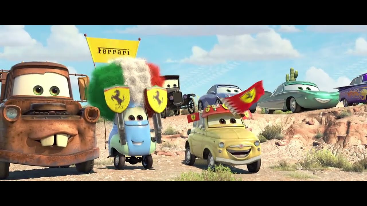 Cars 2006 - McQueen vs Doc Hudson one-lap race - YouTube