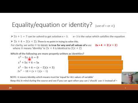 1.1 Identity v equation - YouTube