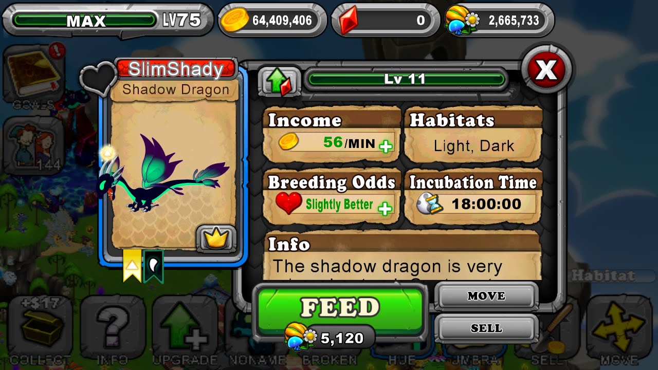 How to breed a Shadow dragon in DragonVale - YouTube