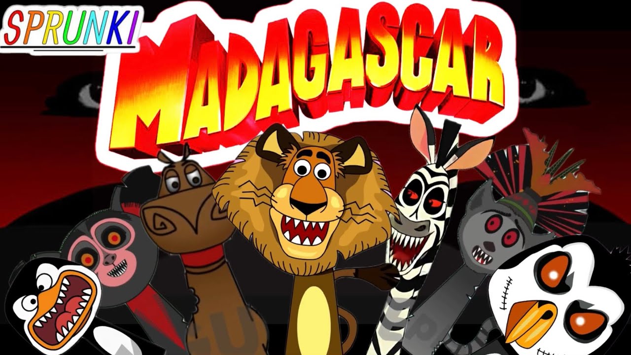 HOROR Sprunki OC: Alex, Marty, Gloria, King Julien,Maurice, Rico ...