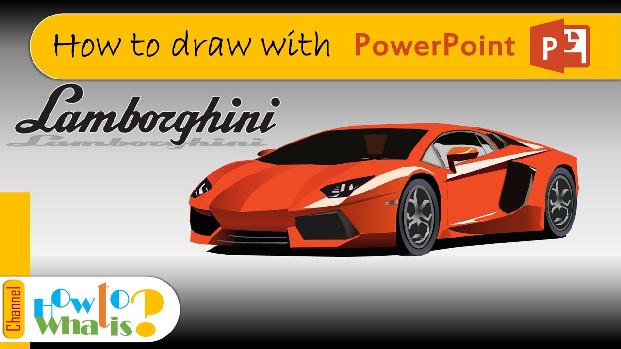 [How To] - Lamborghini - How to draw with power point (PPT) - YouTube