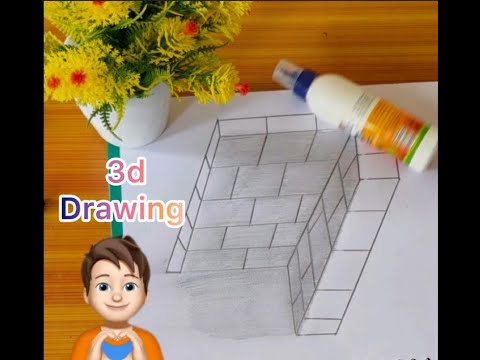 Easy and Simple 3D Wall Drawing with Pencil - YouTube