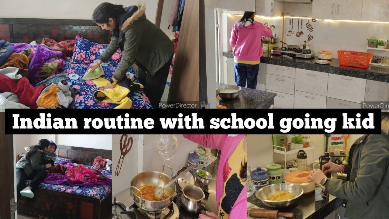 🌹💁Indian housewife early morning routine with school going kid,सुबह के ...