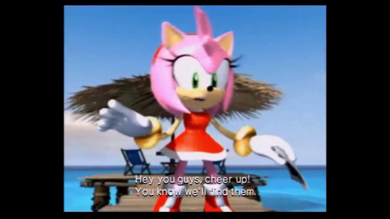 Amy Rose telling her team to cheer up and she knows they will find them ...