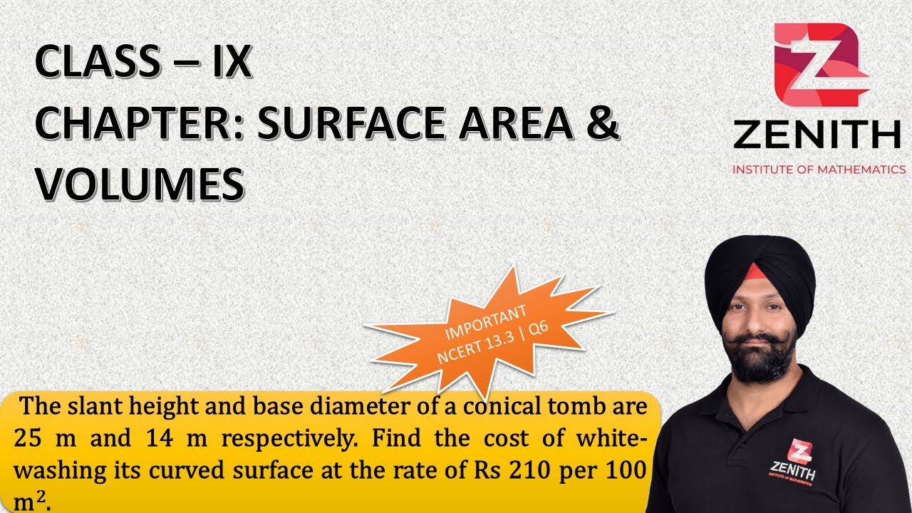 The slant height and base diameter of a conical tomb are 25 m and 14 m ...