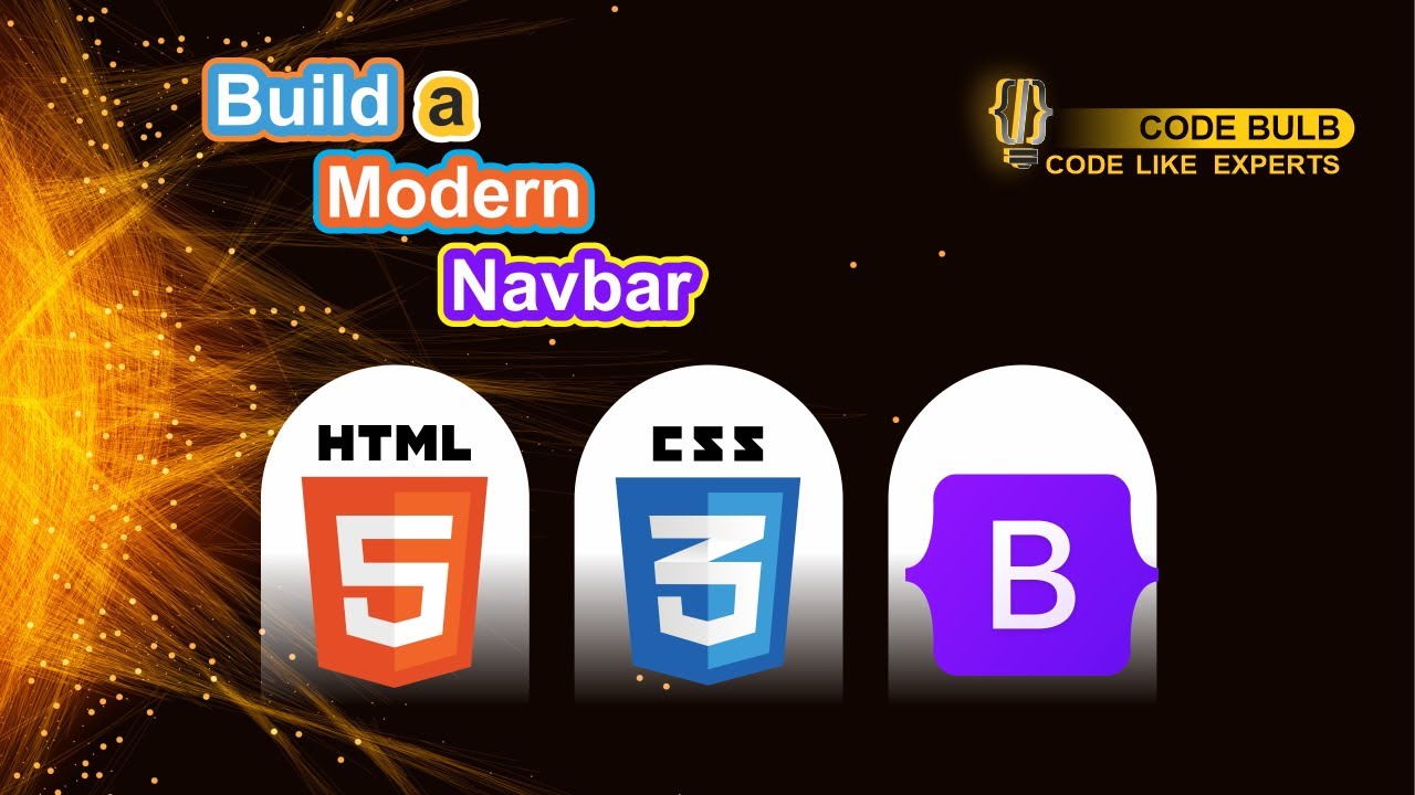 Build A Modern Navbar With Html5 Css3 And Bootstrap 5 From Scratch Youtube