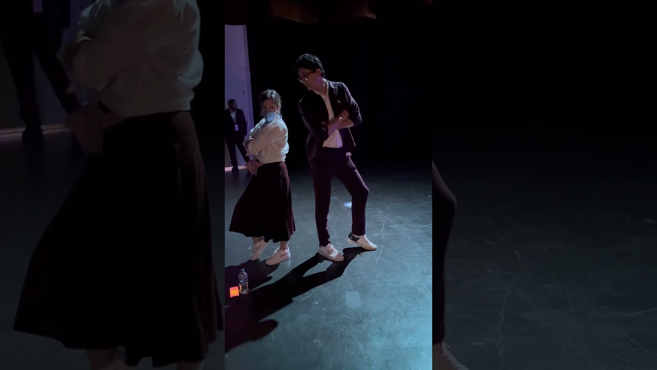 Milo Mannheim sharing choreography backstage at D23 - YouTube