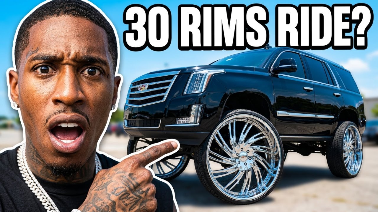 How 30 inch rims ride on a Cadillac Escalade - YouTube
