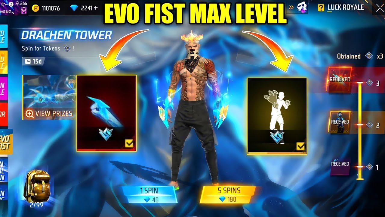NEW EVO FIST SKIN FREE FIRE| EVO FIST SKIN MAX LEVEL| EVO FIST SKIN ...