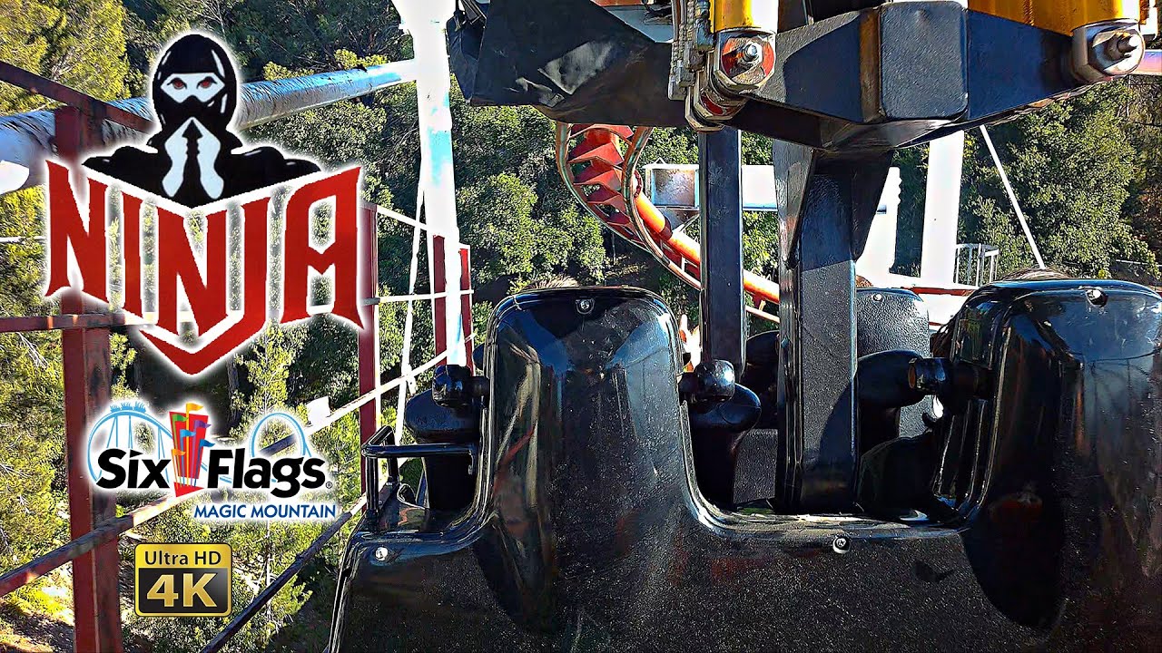 2024 Ninja Suspended Roller Coaster On Ride 4K POV Six Flags Magic ...