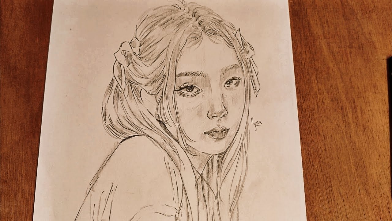 Realistic Portrait Drawing ⎥JISOO BLACKPINK⎥Step by Step - YouTube