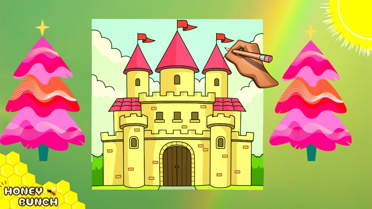Castle drawing | Coloring for kids | London bridge is falling down ...