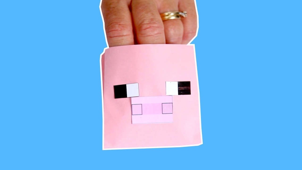 Minecraft Pig Paper Hand Puppet - YouTube