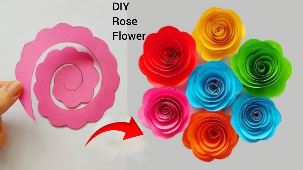 How To Make Paper Rose Easy l Beautiful Paper Rose Making Ideas l DIY ...