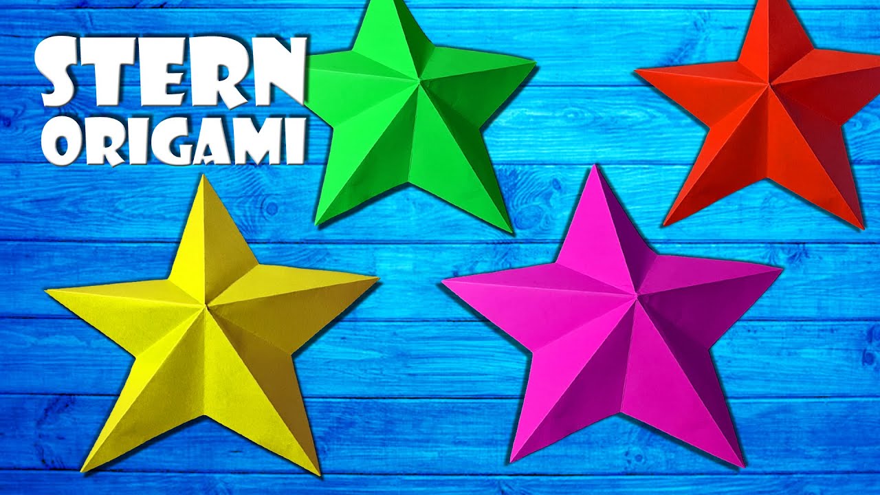 Origami Stern falten basteln mit Papier - fold a paper origami star DIY ...