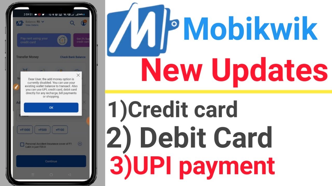 mobikwik wallet New updates Load money | Credit Card | Debit Card | UPI ...