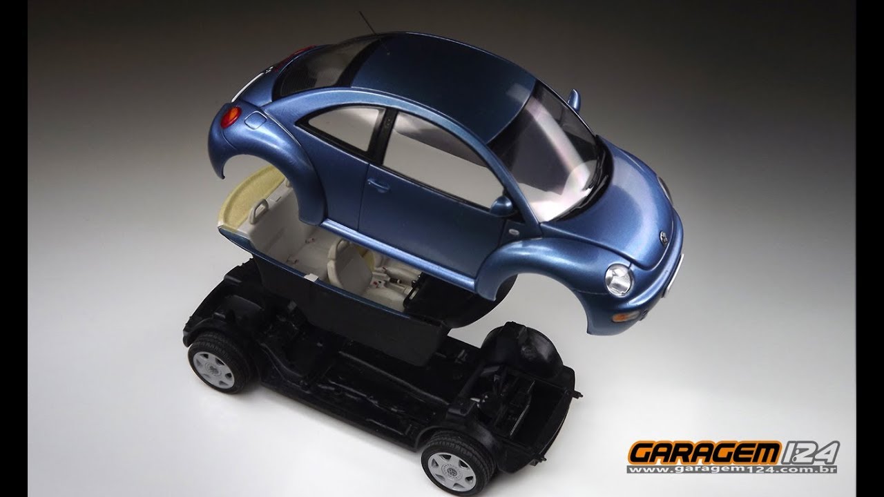 MINIATURA - MONTAGEM PLASTIMODELISMO VW New Beetle 1998 - Tamiya 1/24 ...
