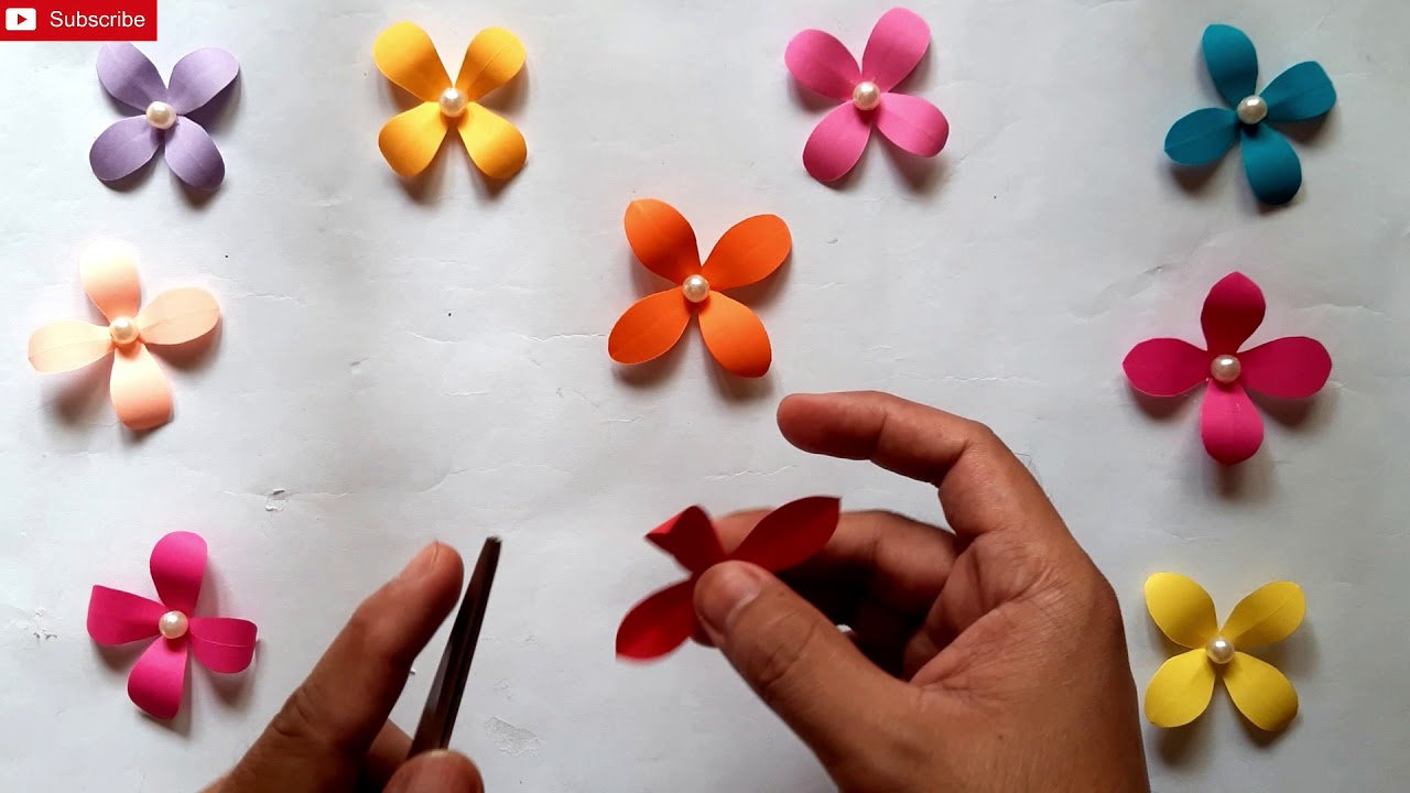 Tiny paper flower | how to make very easy and simple unique paper ...