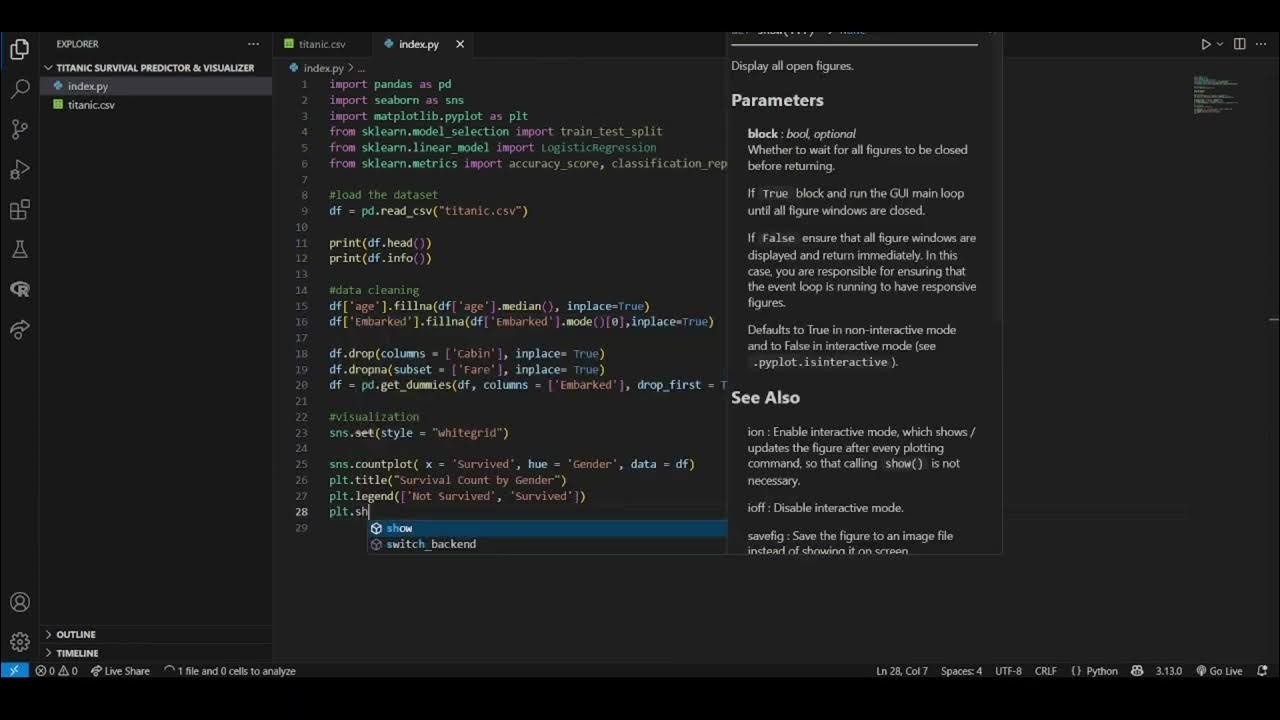 Titanic Survival Predictor & Visualizer using Pandas + Seaborn 🚢 - YouTube