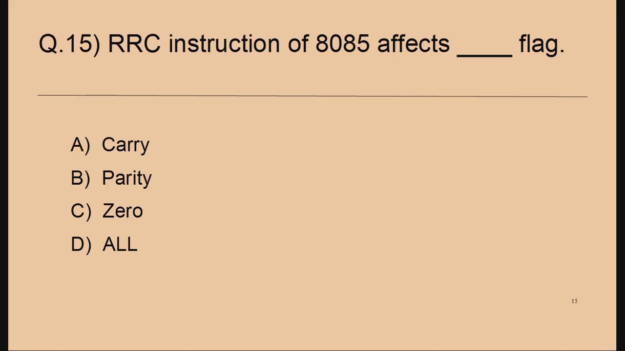 8085 Microprocessor | Instruction Set | Multiple Choice Questions - YouTube