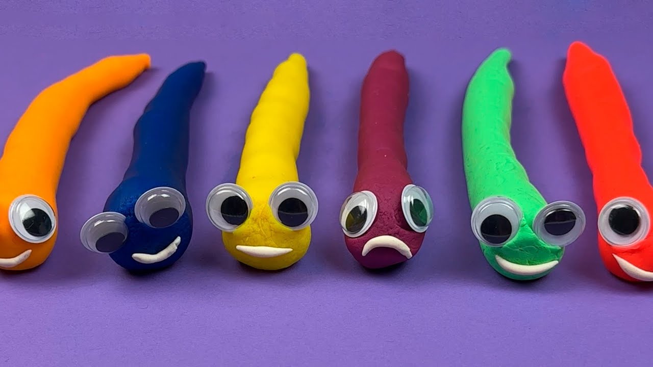 Satisfying Video l How To Make Rainbow Eel with Play Doh Cutting ASMR ...
