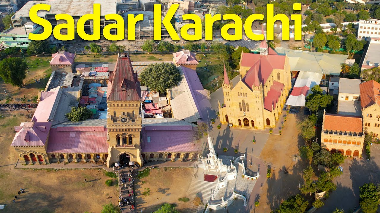 Sadar Karachi historical places drone View - YouTube