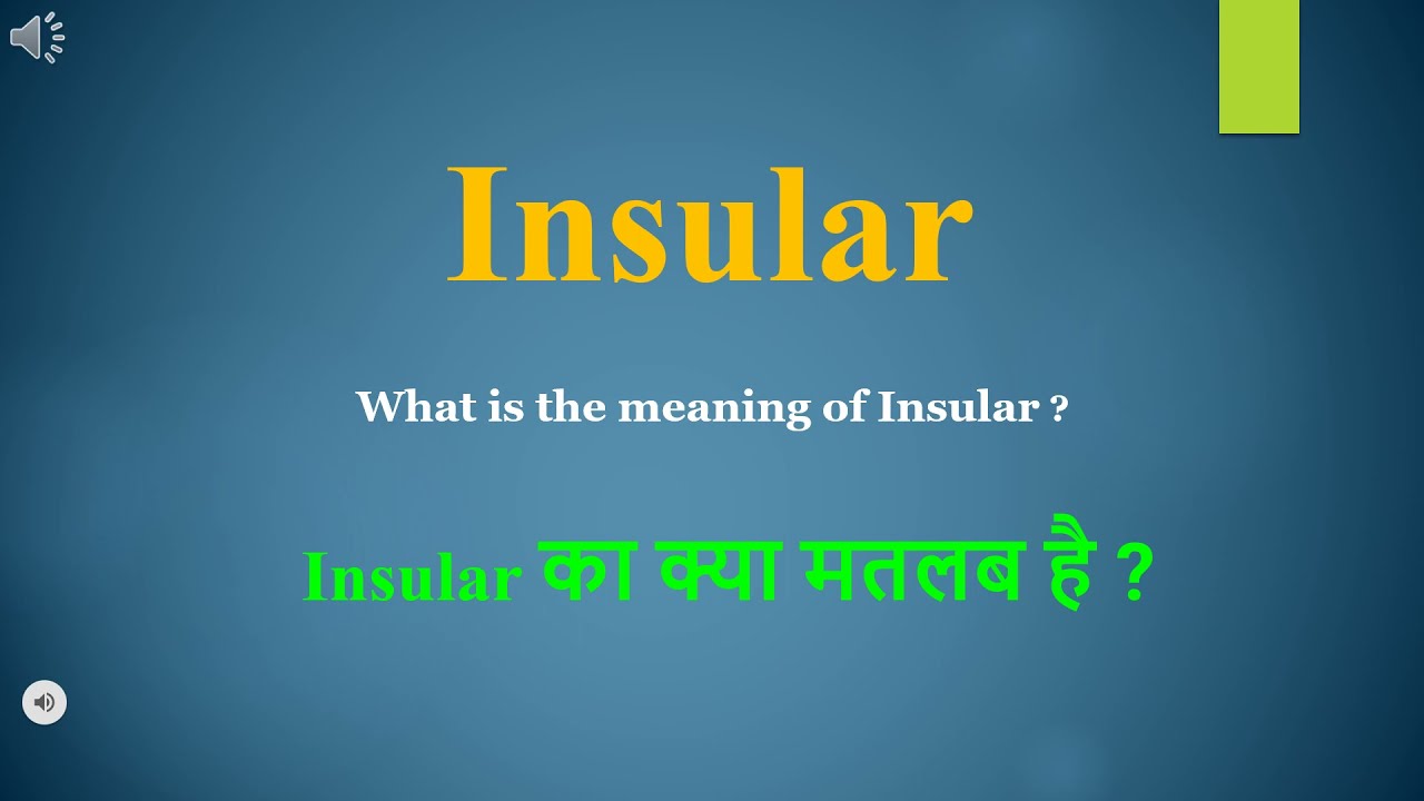 Insular meaning in Hindi | Insular ka kya matlab hota hai | daily use ...