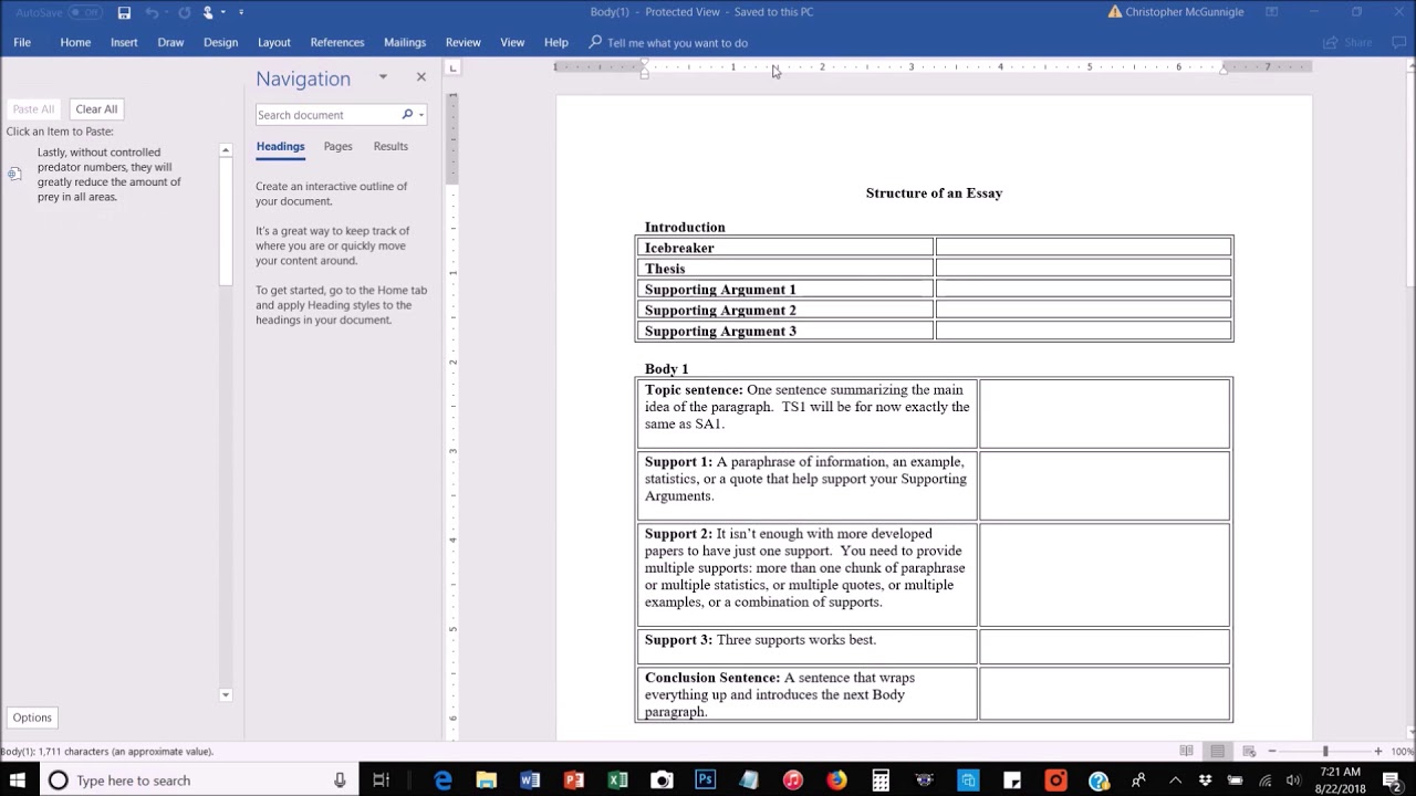 How To Set Up Topic Sentences Structure Blocks Youtube