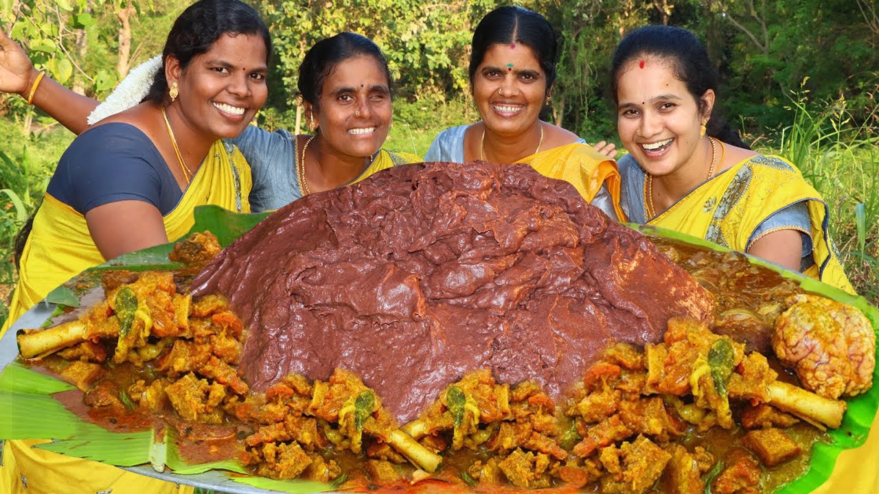 KALI with MUTTON | Healthy Ragi Mudde and Mutton Gravy Recipes ...